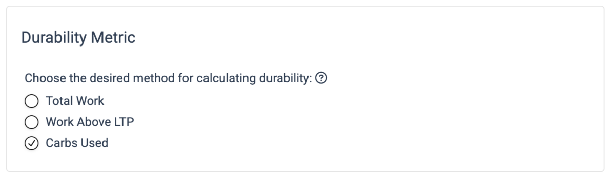 Durability Metric – Xert